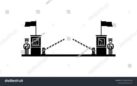 Border Checkpoint Black Isolated Silhouette Stock Vector Royalty Free