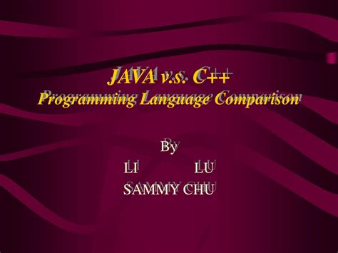 Ppt Java Vs C Programming Language Comparison Powerpoint Presentation Id1311472