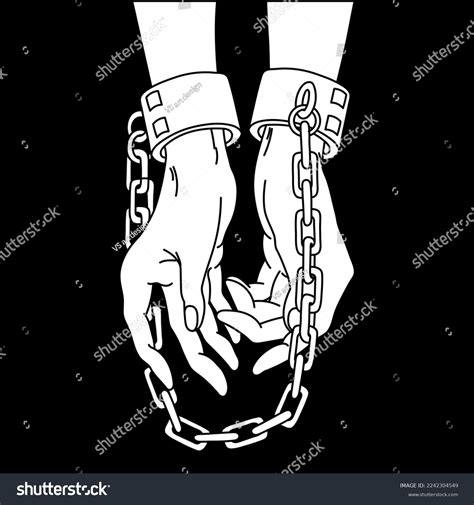 Line Art Female Hands Chained Human Stock Vector Royalty Free 2242304549 Shutterstock