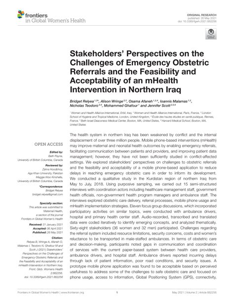 Pdf Stakeholders Perspectives On The Challenges Of Emergency