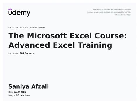 Udemy Dataanalysis Microsoftexcel Learningneverstops Ai… Saniya Afzali