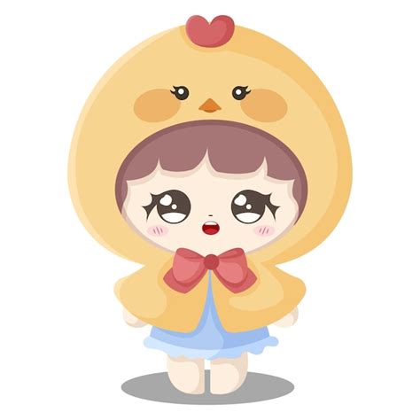 Premium Vector Cute Girl Character Design Illustration