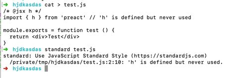 Preact `h Is Defined But Never Used No Unused Vars` · Issue 1231 · Standardstandard · Github