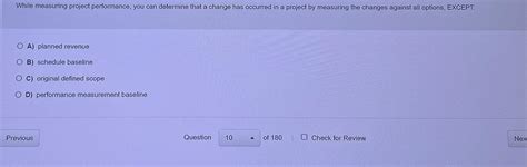 Solved While Measuring Project Performance You Can