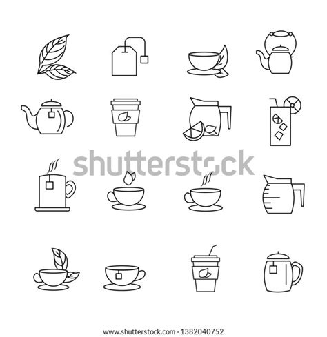 뜨거운 차와 커피 아이콘 세트 스톡 벡터로열티 프리 1382040752 Shutterstock