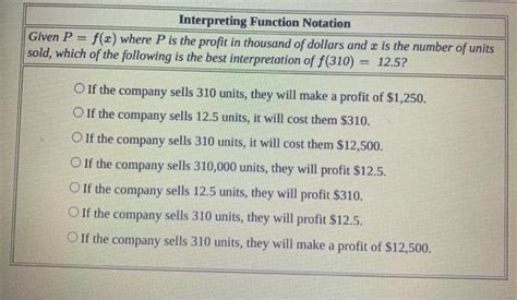 Solved Interpreting Function Notation Given P Fx Where P