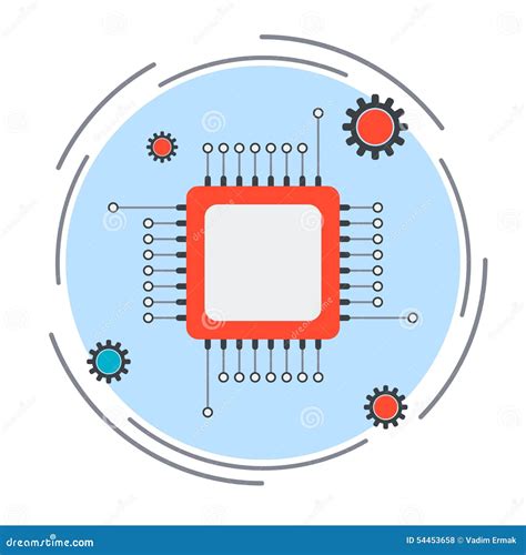Processor Vector Icon Stock Vector Illustration Of Central 54453658