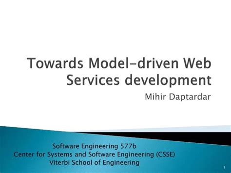 Ppt Towards Model Driven Web Services Development Powerpoint