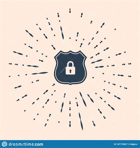 Black Shield Security With Lock Icon Isolated On Beige Background Protection Safety Password