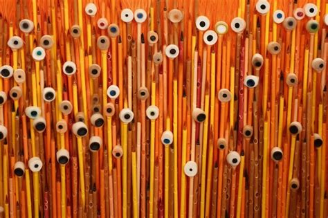 Premium Ai Image Weird Background With Many Eyes On Thin Straws