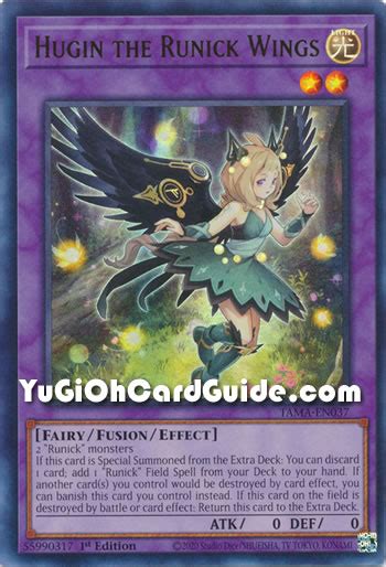 Yu Gi Oh Hugin The Runick Wings