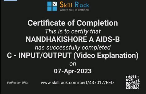 Nandha Kishore On Linkedin C Skillrack