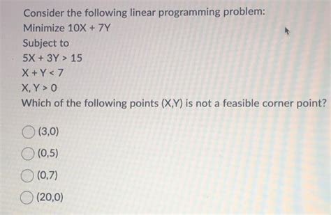 solved consider the following linear programming problem