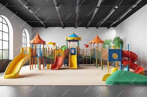 Premium Photo Indoor Playground Mockup Blank White Space For Your Design