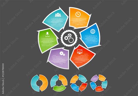 Circling Arrow Set Infographic Stock Template Adobe Stock