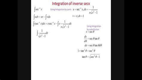 Integration Of Inverse Secx Youtube Integration Of Inverse Secx Youtube