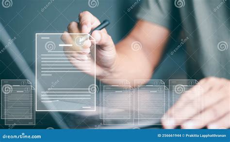 Businessmen Review Procedures Through Documents Containing Checkbox Listsrules And Policies