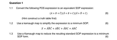 Solved Convert The Following POS Expression To An Chegg Com