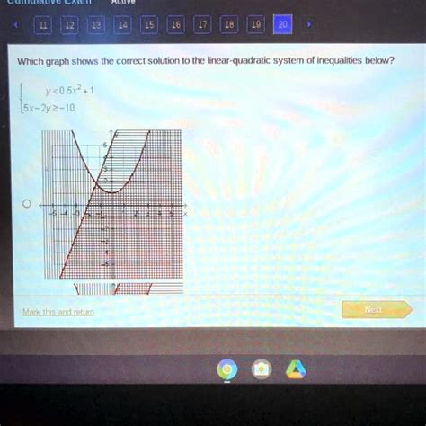 solved which graph shows the correct solution to the linear quadratic