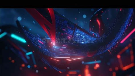 Dark Technology Background With Shimmering Neon Particles Smooth Waves Above The Surface Basis