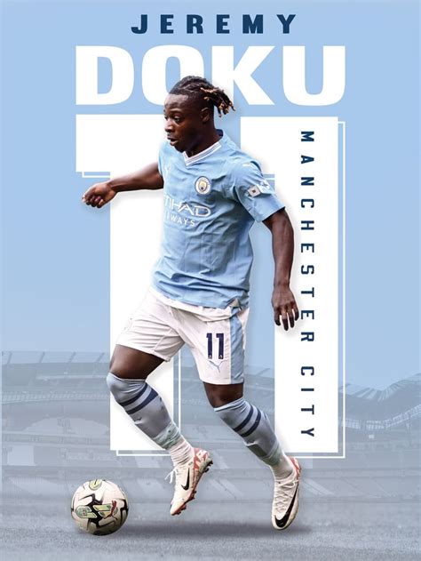 Jeremy Doku Manchester City Modern Poster Futbol