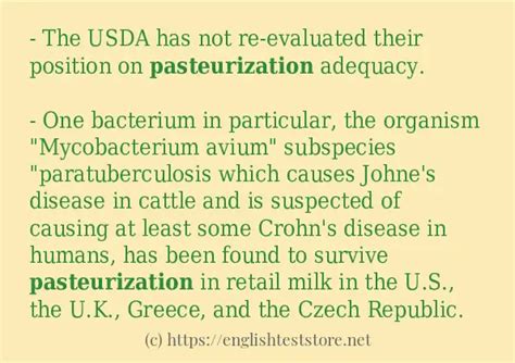 Pasteurization Some Sentence Examples Englishteststore Blog
