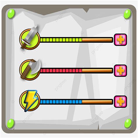 Kılıç Baltası Ve Enerji çubuğu Vektör Oyunu Ui Illüstrasyonu Balta Kılıç Seviye Png Resim Ve