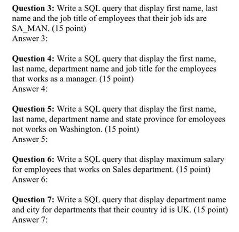 Solved Question 3 Write A Sql Query That Display First