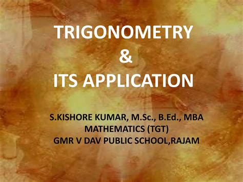 Application Of Trigonometry PPTX