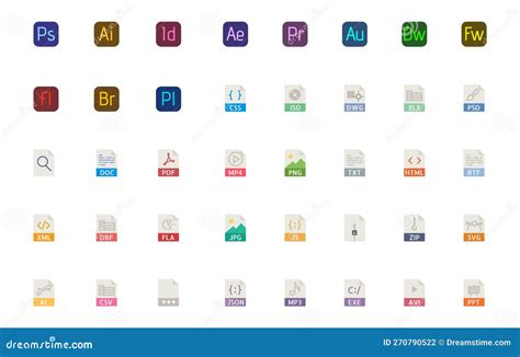 All File Types Icon You Need All Adobe Programes All File Extentions Vector Eps File