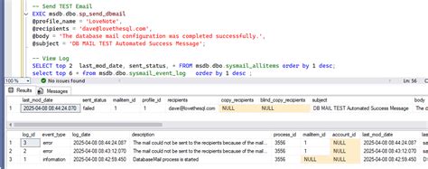 Sql Server Database Mail Configuration Love The Sql