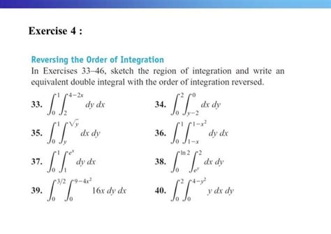Solved Exercise 4 Reversing The Order Of Integration In