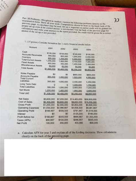 Get Answer Question Question At The Bottom Reads Calculate Afn For Year 3 Transtutors