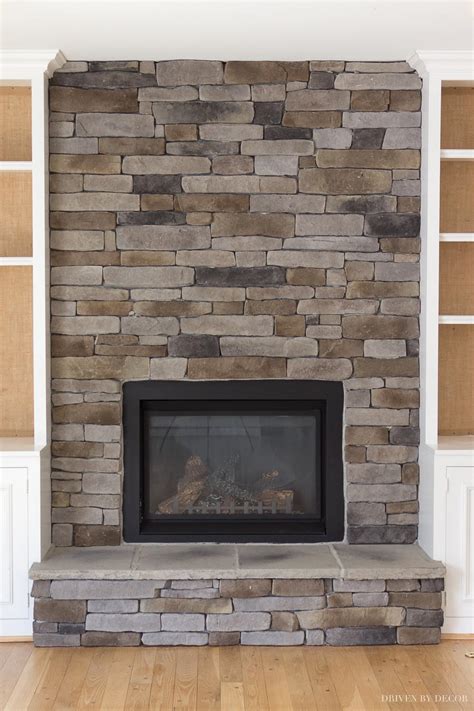 Love This Stone Veneer Fireplace Stone Veneer Fireplace Stacked