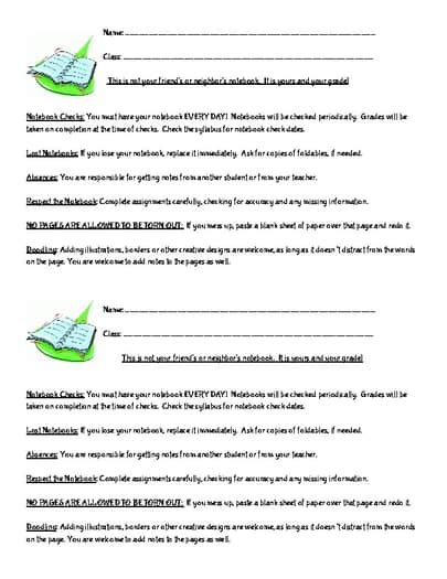 Class Notebook Rule Page By The Teaching Nurse Tpt
