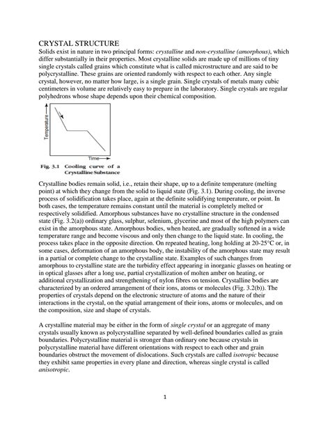 Solution Physics Notes On Xcrystal Structures X Ray Diffraction And