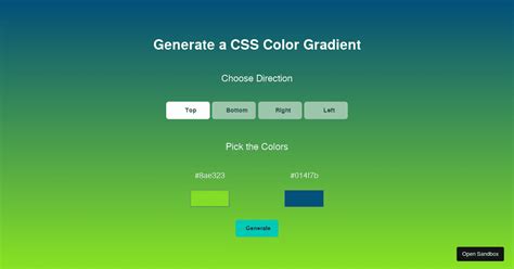Gradientgenerator Codesandbox