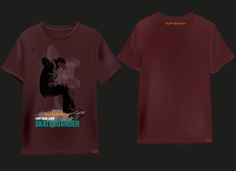 스케이트보드 일러스트 벡터 티셔츠 디자인 프리미엄 벡터