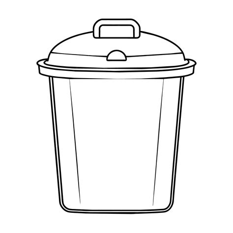 Premium Vector One Continuous Line Drawing Of Metallic Garbage Container