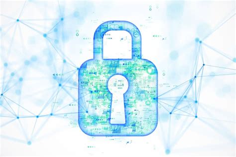 digital padlock with network connections on a white background 3d