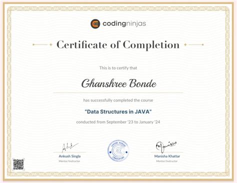 Completed Data Structures And Algorithms Course Ghanshree Bonde Posted On The Topic Linkedin