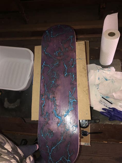 In Progress Fractal Skateboard With Epoxy Top Coat R Arttherapy