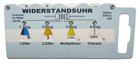 Widerstandsuhr Vitrometer Farbcode Für Widerstand Reihen E6 E12 E24 E48 E96 Ohm Kaufen Bei Hood De