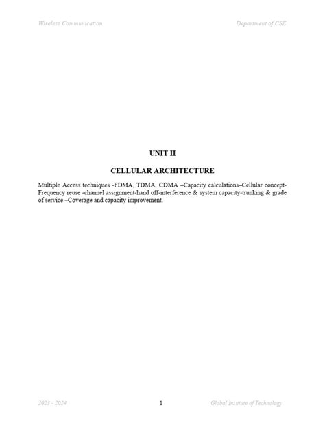 Wc Unit 2 Pdf Cellular Network Base Station