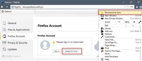 Remove Reconnect To Sync From Firefox Menu Ghacks Tech News