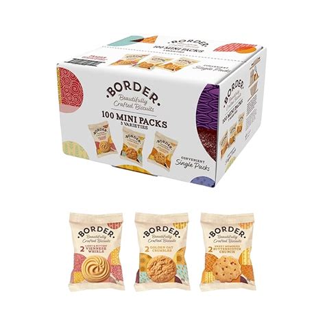 Buy Border Biscuits 100 Packs Mini Multipacks Biscuits Box 3 Flavour Variety Luxury Biscuits
