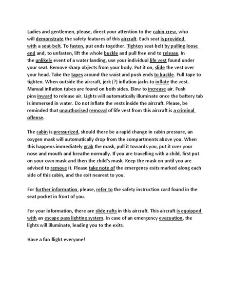 Safety Demonstration Script Pdf