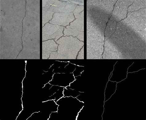 Sample Crack Images Top Row And Their Annotated Ground Truth Labels Download Scientific