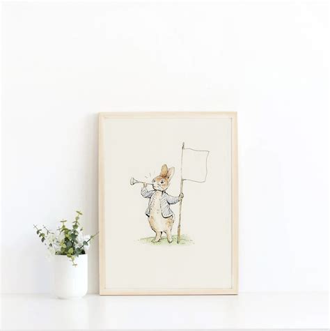 Vintage Peter Rabbit Sketch Nursery Art Printable Vintage Book Illustration Digital Download