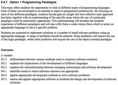 941 Option 1 Programming Paradigms Software Design And Development